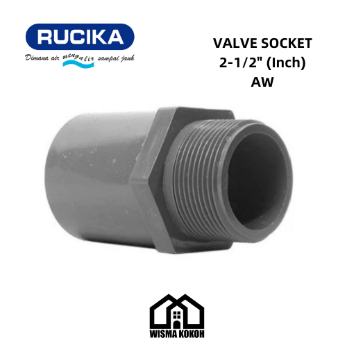 Jual RUCIKA SOK DRAT LUAR / VALVE SOCKET PVC 2-1/2" (Inch) AW | Shopee ...