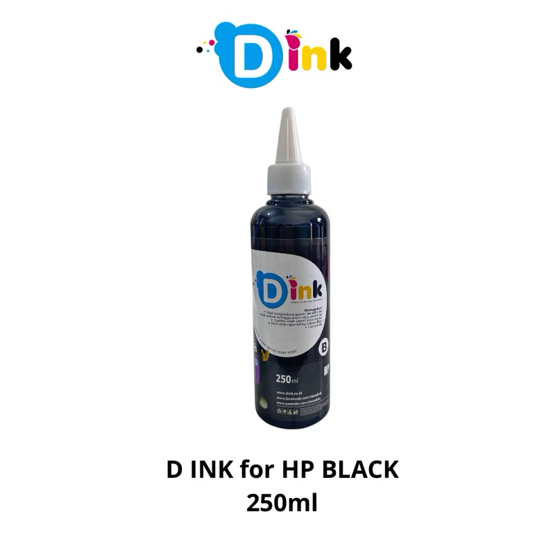 Jual Tinta Printer HP Black/ Hitam 250ml D Ink | Shopee Indonesia