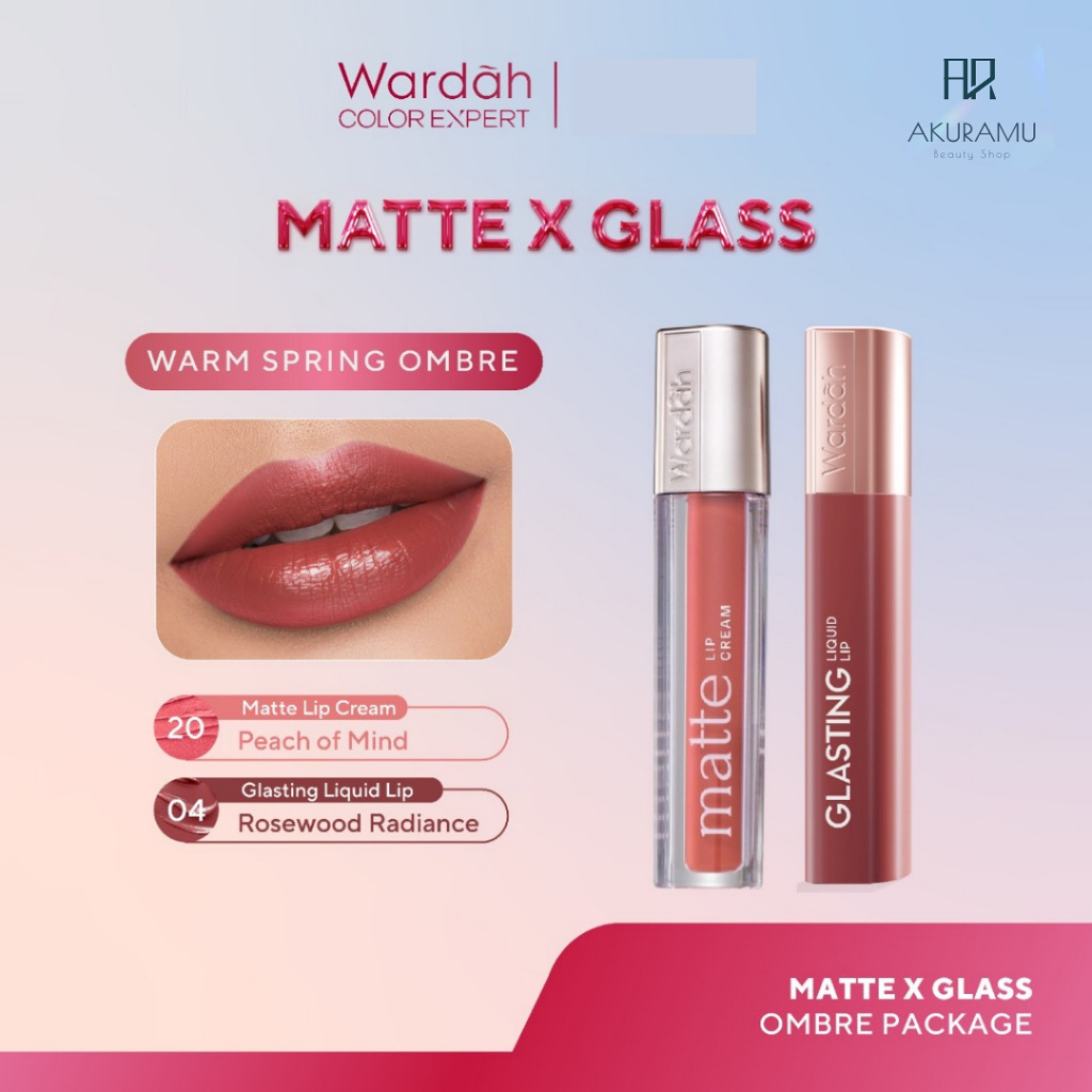 Jual Paket Ombre Lip Wardah - Matte Lip Cream x Glasting Liquid ...