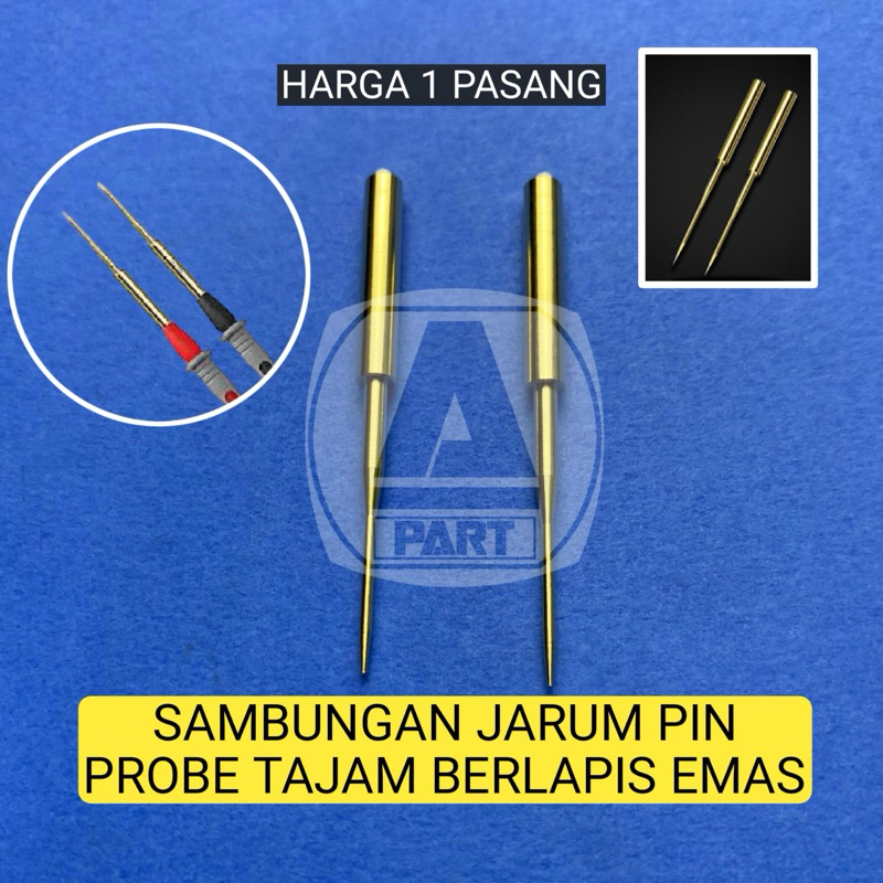 Jual SAMBUNGAN JARUM PIN KIT PROBE TAJAM 1MM BERLAPIS EMAS (SEPASANG ...