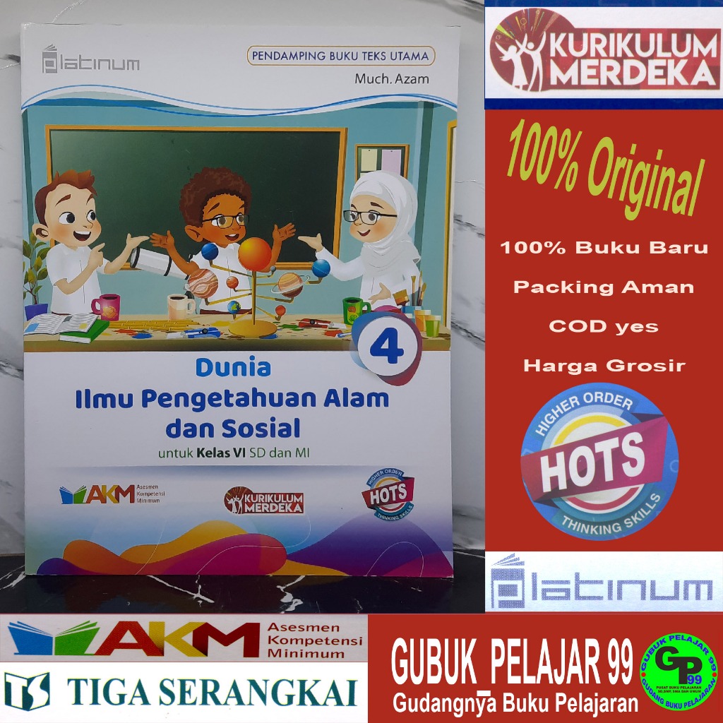 Jual Ilmu Pengetahuan Alam dan Sosial (IPAS 4) Kelas 6 SD/MI Kurikulum Merdeka Platinum PT Tiga ...