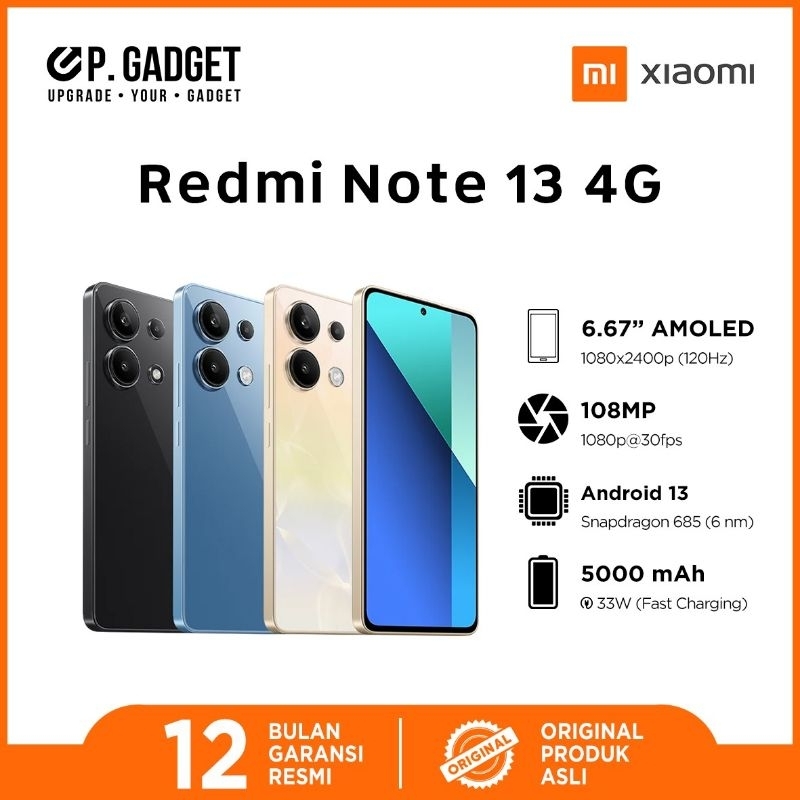 Jual UP.GADGET - XIAOMI REDMI NOTE 13 4G 8/128GB & 8/256GB (NEW ...