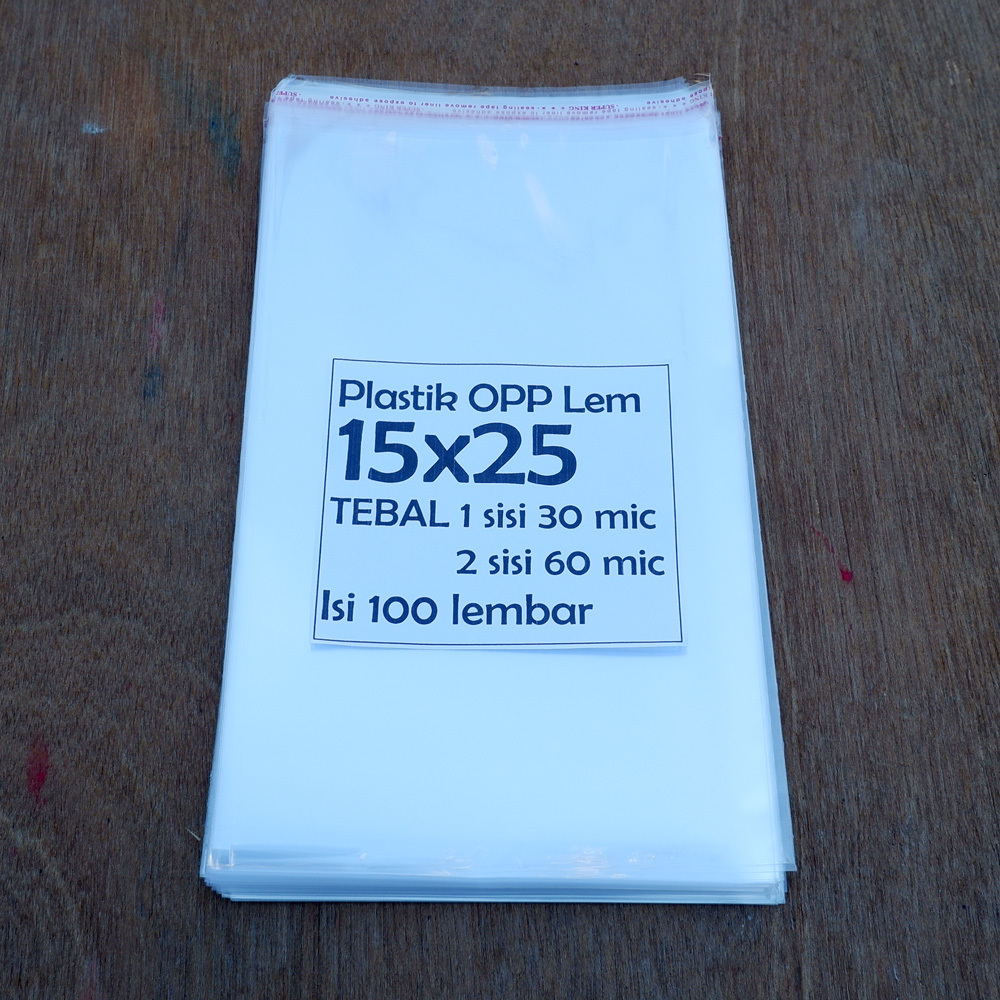 Jual Plastik OPP Lem 15x25 cm Tebal 30 mic Isi 100 lbr | Shopee Indonesia