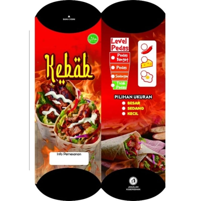 Jual Kertas Kebab/Bungkus Kebab/Box Kebab Mini uk 8x22cm 1pack isi ...