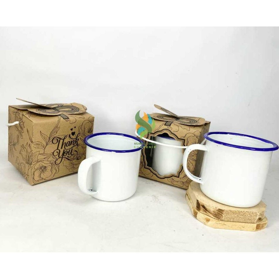 Jual Souvenir Tumbler Minum 200ml Mug Enamel 7cm Gelas Gagang Kaleng ...