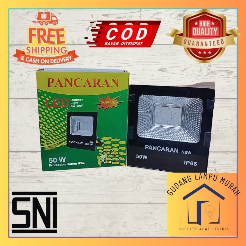 Jual Lampu LED Sorot Tembak 50 Watt Pancaran Flood Light 50W Lampu Spot Outdoor 50watt ...