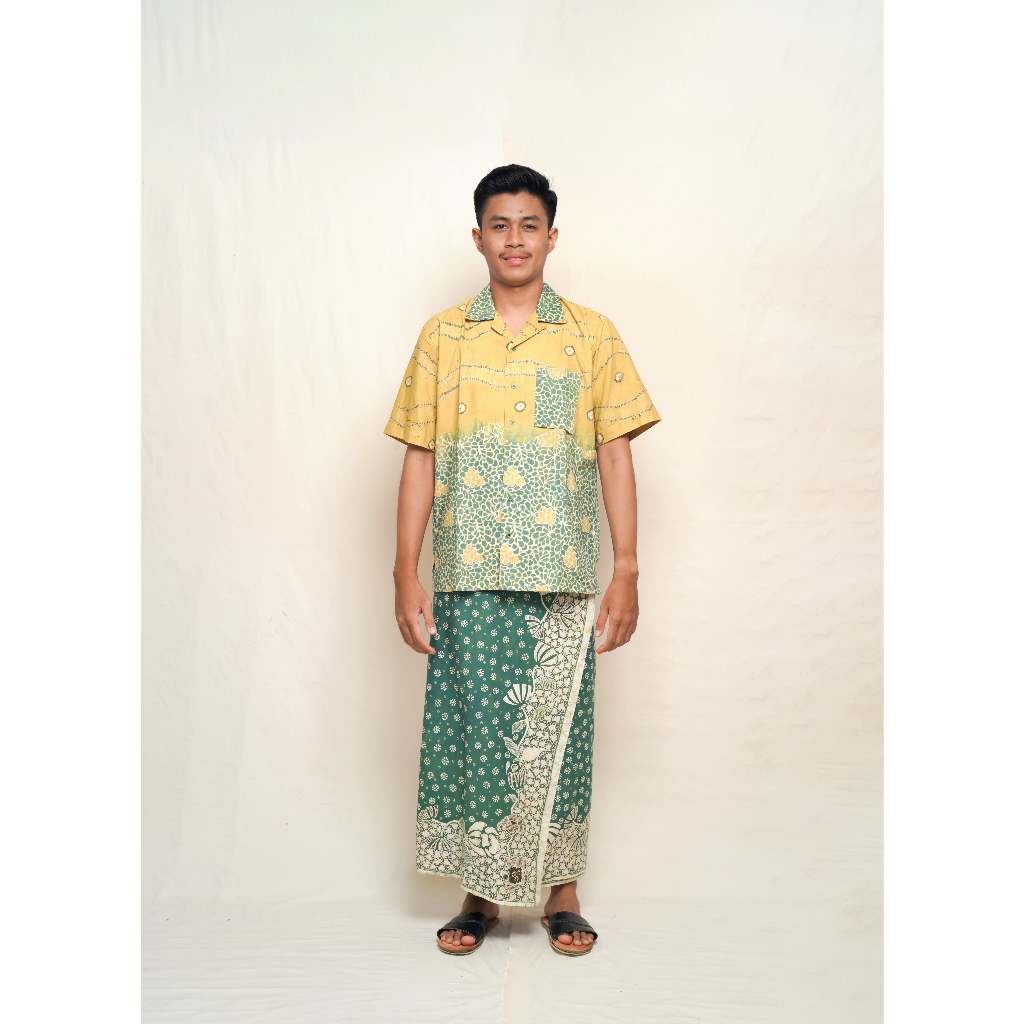 Jual [Koleksi Titik Tumbuh] Kemeja Pria Motif Garis Bunga (1 Set ...