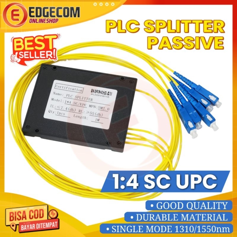Jual PLC Pasif Splitter 1:4 UPC Passive PLC Spliter 1x4 UPC Fiber Optik ...