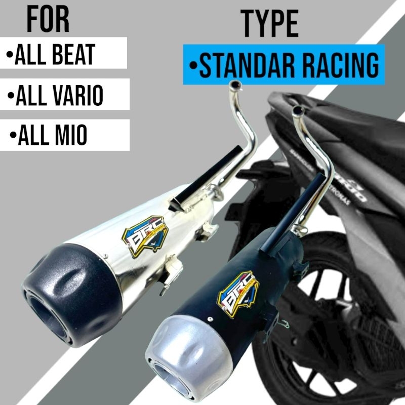 Jual Knalpot motor matic BRC racing exhaust full croom dan hitam bass ...