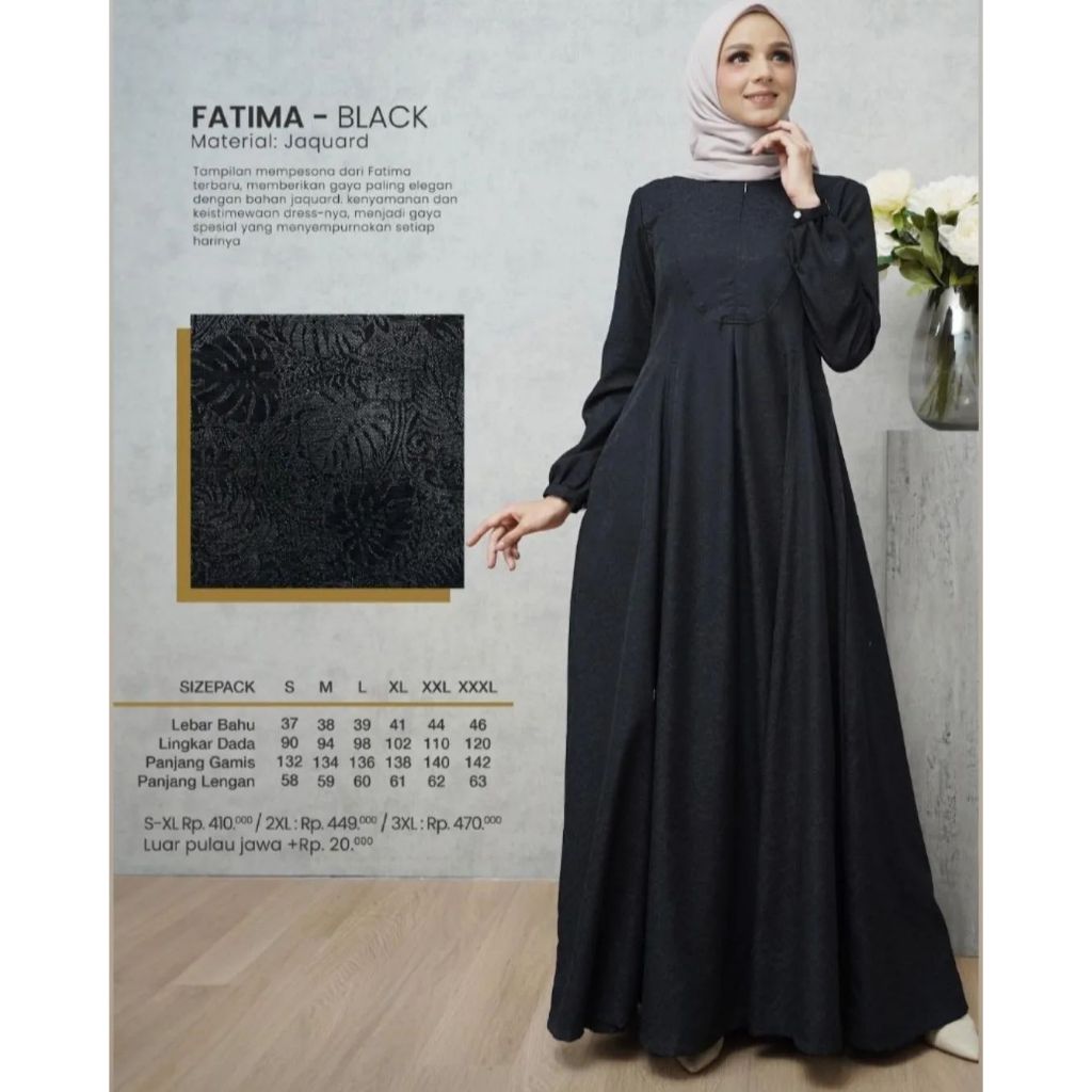 Jual Damoza Fatima Haute Red Black Dress Gamis Manasik Haji Umrah ...
