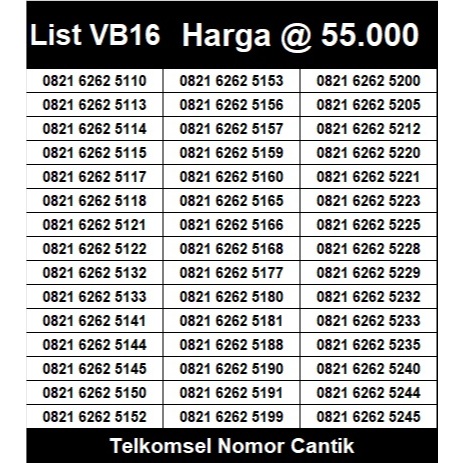Jual Kartu Perdana Telkomsel Cantik 4G/5G # List VB16 | Shopee Indonesia