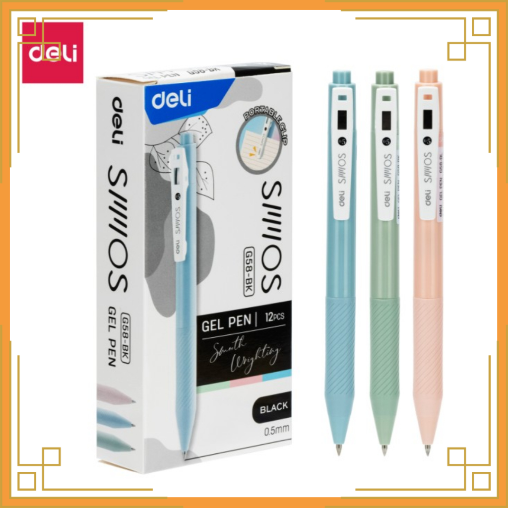 Jual DELI Pena tinta gel 0.5 hitam G58-Bk ( pcs ) | Shopee Indonesia
