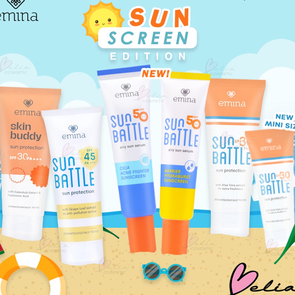 Jual pq Ready BELIA EMINA Sun Protection SPF 3 PA 6mL Emina Sun Battle ...