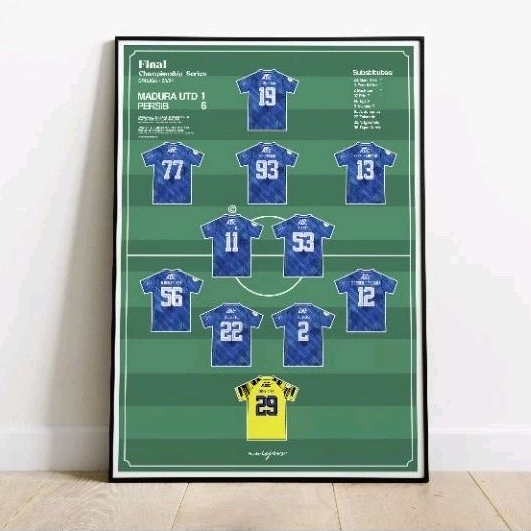 Jual Poster Persib lineup final championship series A3 Frame blok ...