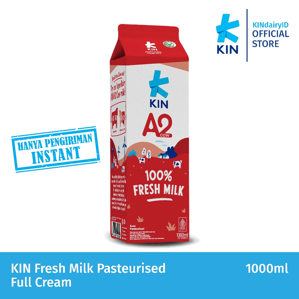 Jual KIN Pasteurised Fresh Milk Full Cream 1000 Ml | Shopee Indonesia