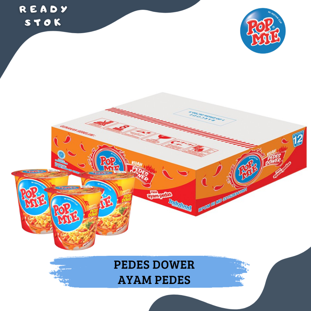 Jual Pop Mie Kuah Pedes Dower Ayam Pedes 12x75gr (1Karton) | Shopee ...