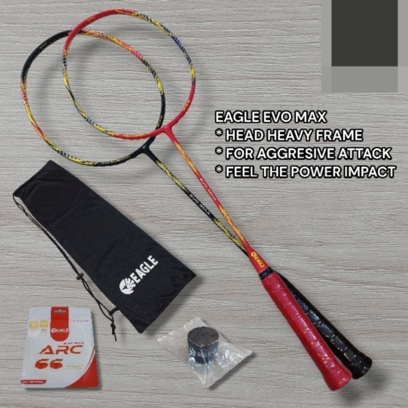 Jual Eagle EVOMAX / EVO MAX Head Heavy 4U 30 Lbs Raket Badminton ...