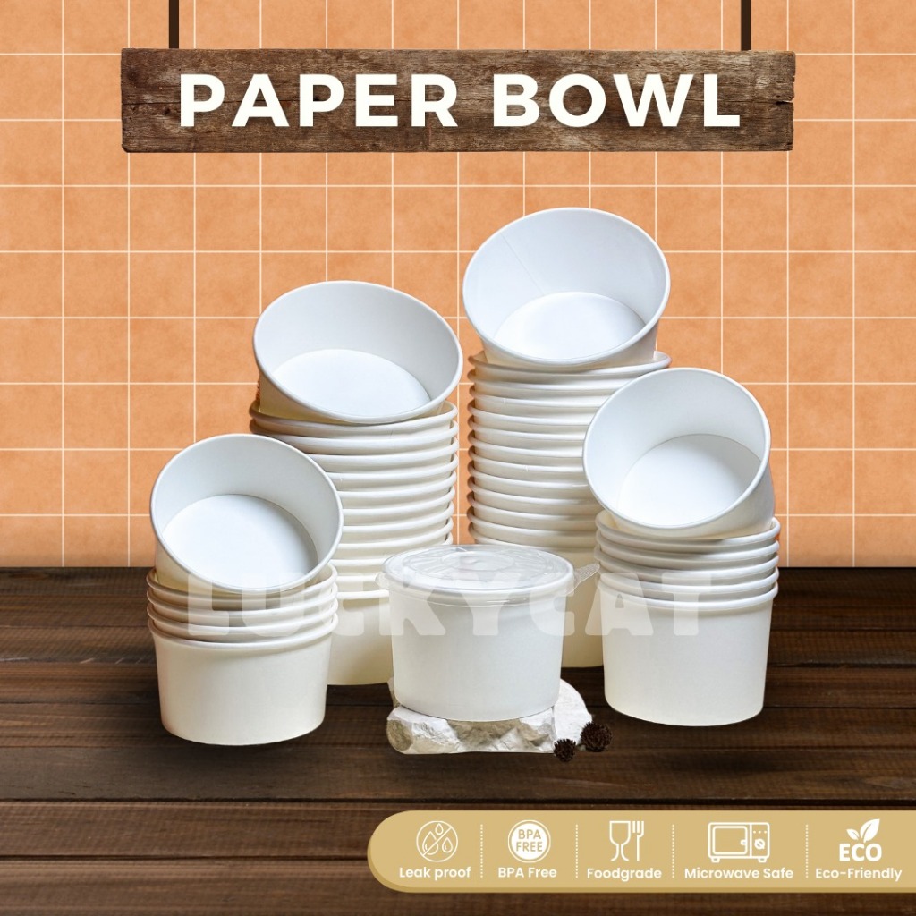 Jual Paper Bowl / Rice Bowl / Mangkuk Kertas 360ml 500ml 650ml 800ml ...