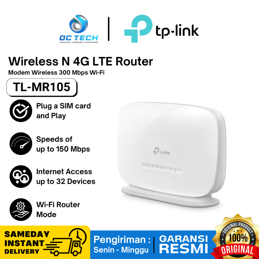Jual Modem Wireless 4G LTE Router TP-Link TL-MR105 Speed 300Mbps ALL ...