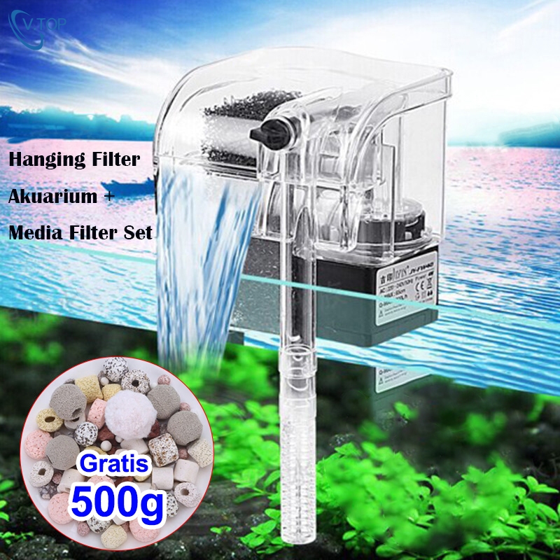 Jual V.TOP ( Hanging Filter Akuarium + Media Filter )/1Set Gantung Hang ...