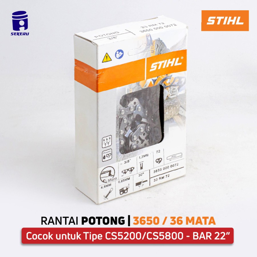 Jual STIHL Rantai POTONG Chainsaw SENSO CS5200/5800 BAR 20" 3650 / 36 MATA | Shopee Indonesia