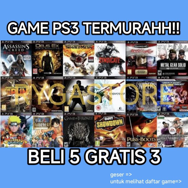 Jual ISI GAME PS3 VIA LINK, BELI 5 GRATIS 3 GAME (BUY 20 GET 30) | Shopee Indonesia