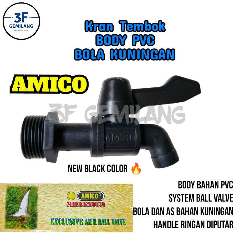 Jual New AMK®-3/4-Kran Keran Air HITAM PVC BOLA & AS KUNINGAN Uk. 3/4 ...