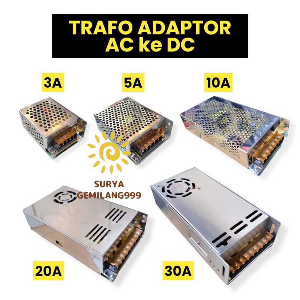 Jual Trafo Adaptor Power Supply 12V - 3A / 5A / 10A / 15A / 20A / 30A | Shopee Indonesia