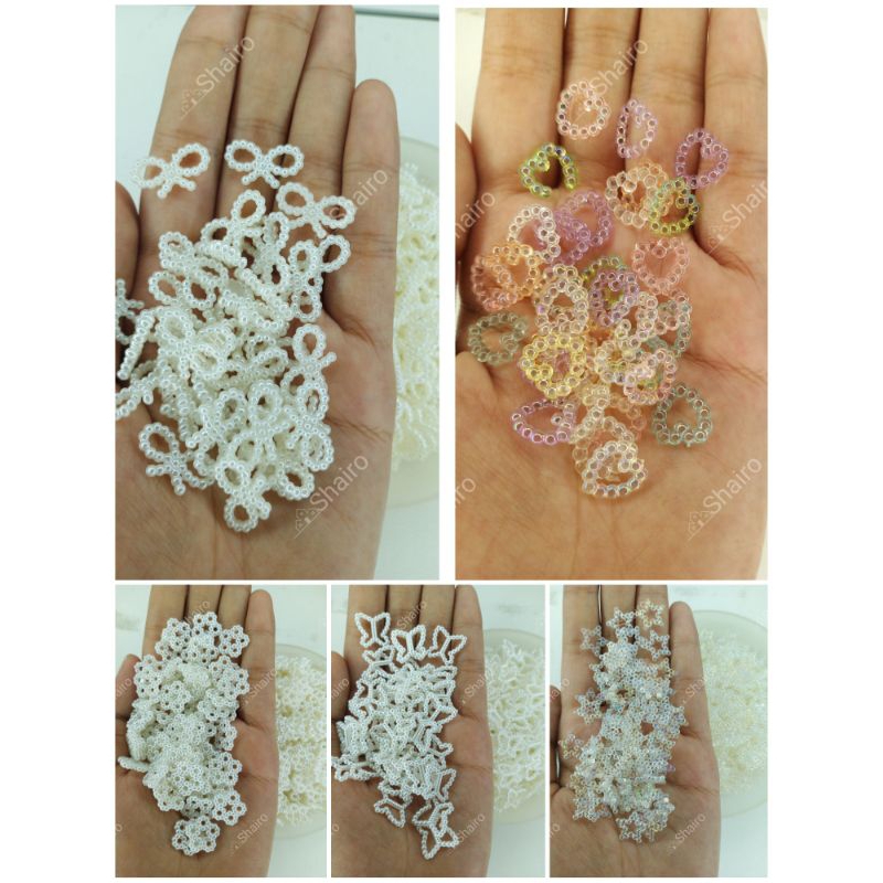 Jual Aplikasi love, bunga, kupu plong / Mote bolong / Manik aplikasi ...