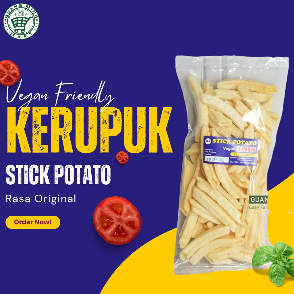 Jual KERUPUK STICK POTATO RASA ORIGINAL VEGAN AMIN | Shopee Indonesia