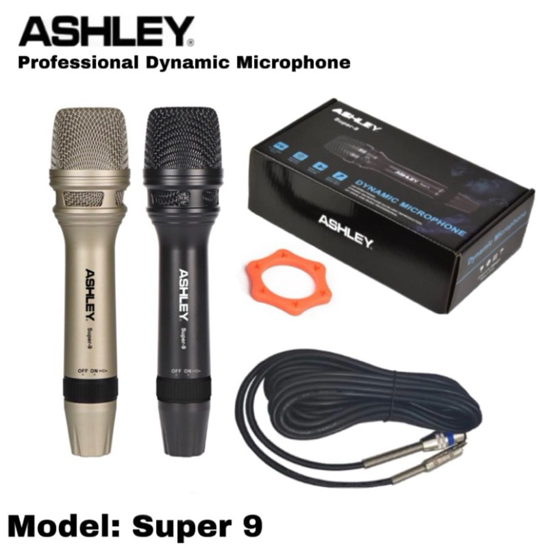 Jual Mic Kabel Ashley Super9 Original Microphone Genggam Cable 5Meter ...