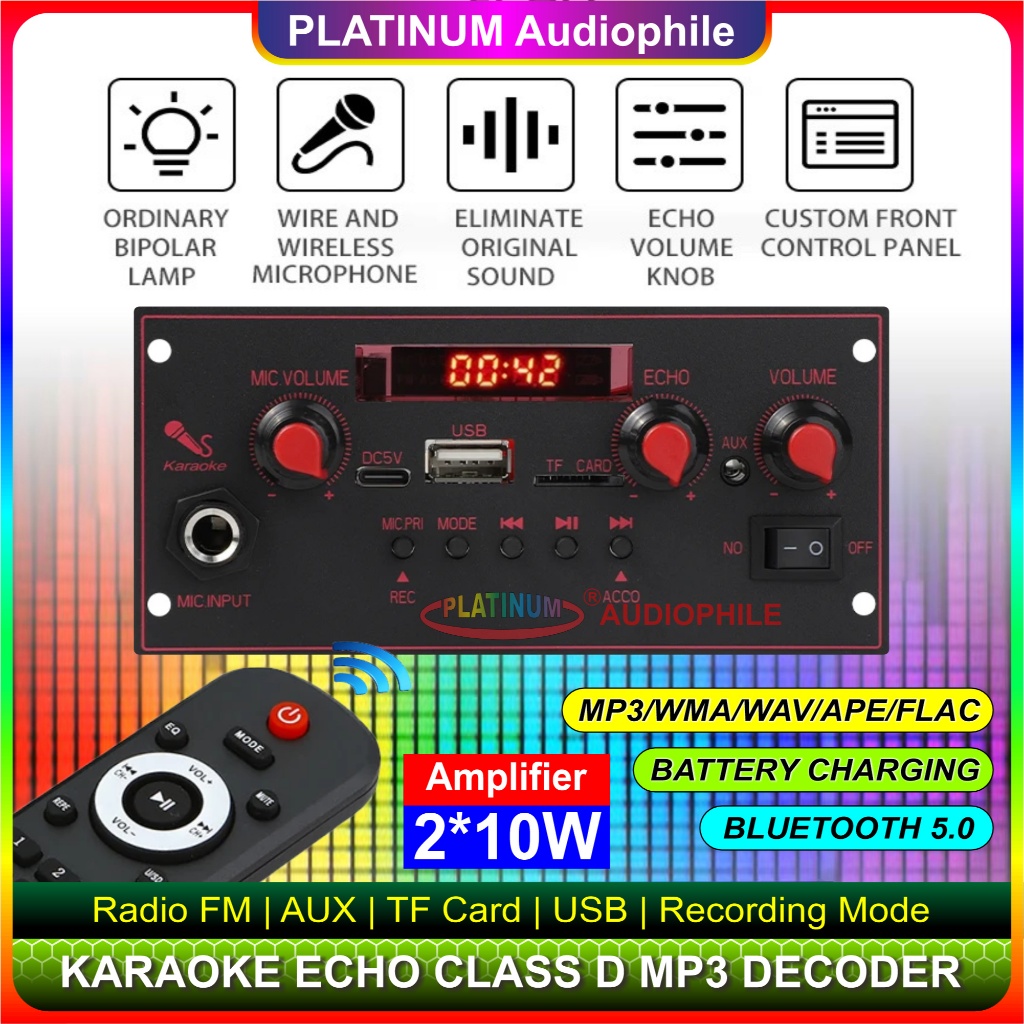 Jual Modul MP3 Decoder Bluetooth Karaoke Amplifier 2x 10W Multimedia ...