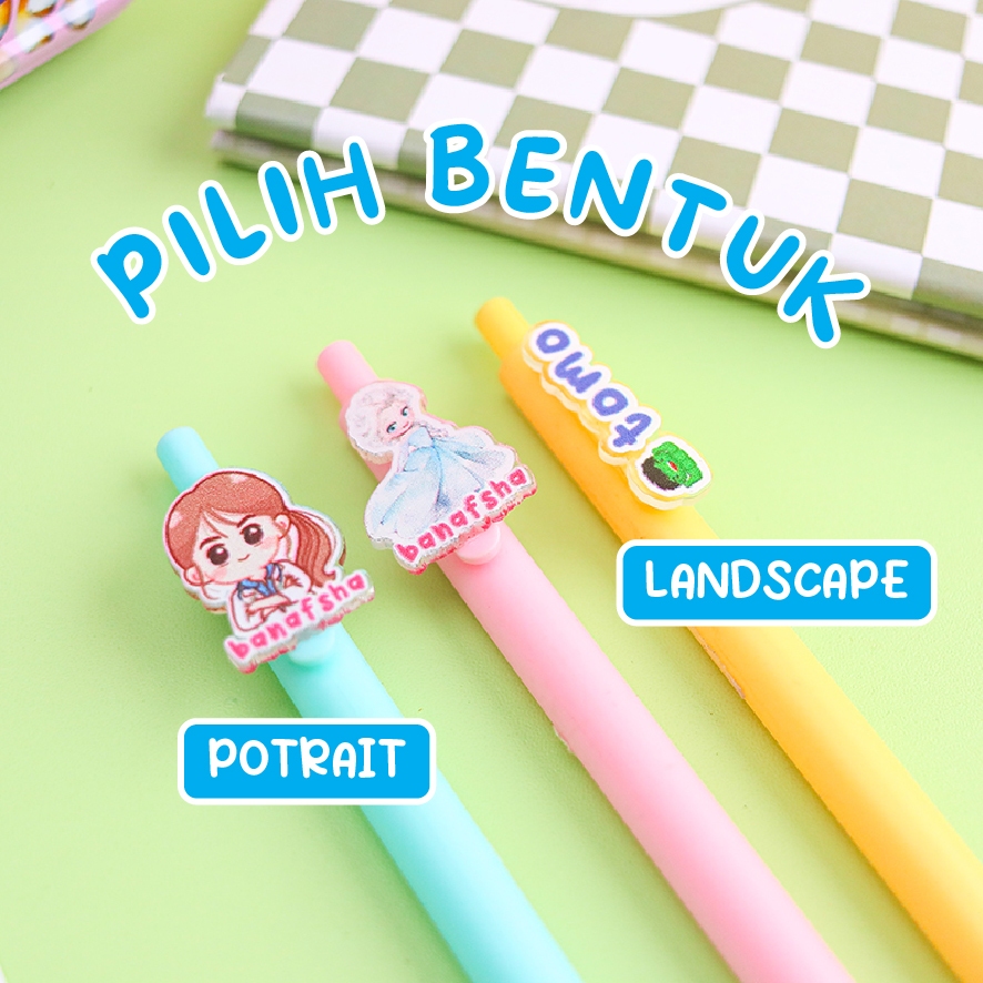 Jual PULPEN AKRILIK CUSTOM NAMA / PULPEN KARAKTER CUSTOM NAMA / PULPEN ...