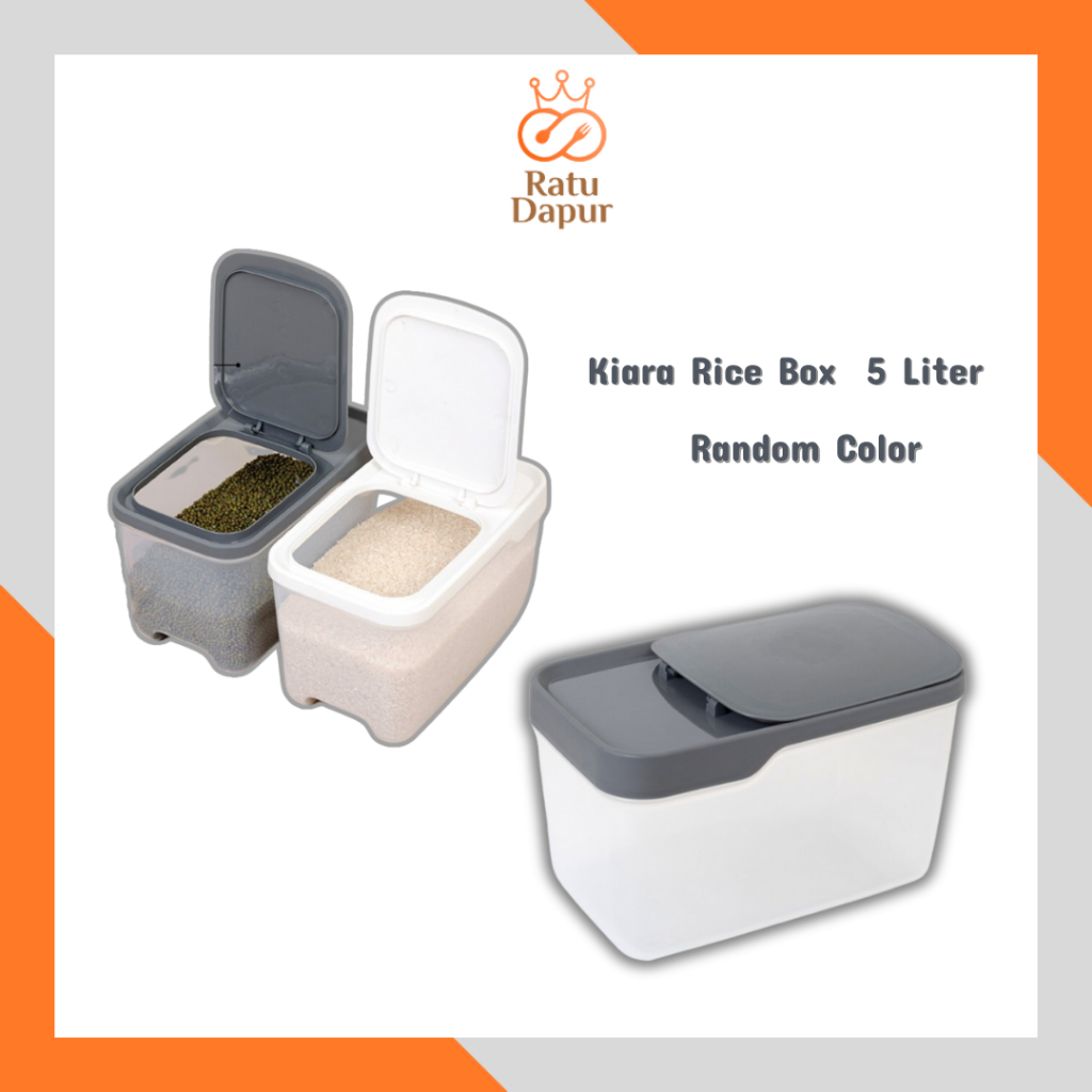 Jual Tempat Beras 5 kg / Rice Box Kiara CJP FREE Gelas Takar - Random ...
