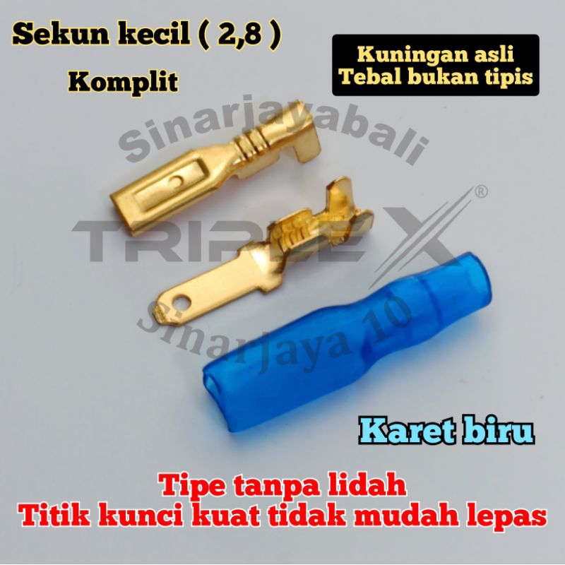Jual skun kecil terminal 2,8 kuningan sekun 2.8 pin konektor pipih ...