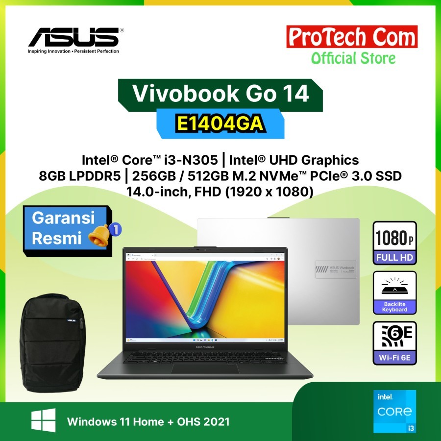 Jual ASUS VIVOBOOK GO 14 E1404GA I3 N305 8CORE RAM 8GB SSD 512GB W11 ...
