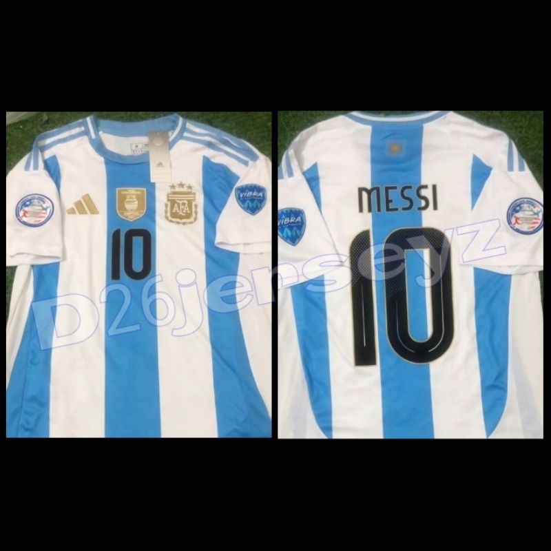 Jual Jersey ArgentinaA Home Copa America 2024 + Nameset MESSI 10 ...