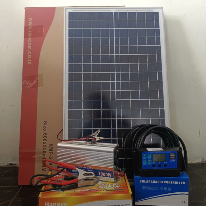Jual Panel Surya 1 set Power Inventer Controler Free Kabel Solar Panel ...