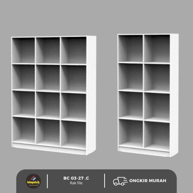 Jual Rak buku 15 kolom putih general rak serba guna rak ruang tamu rak ...