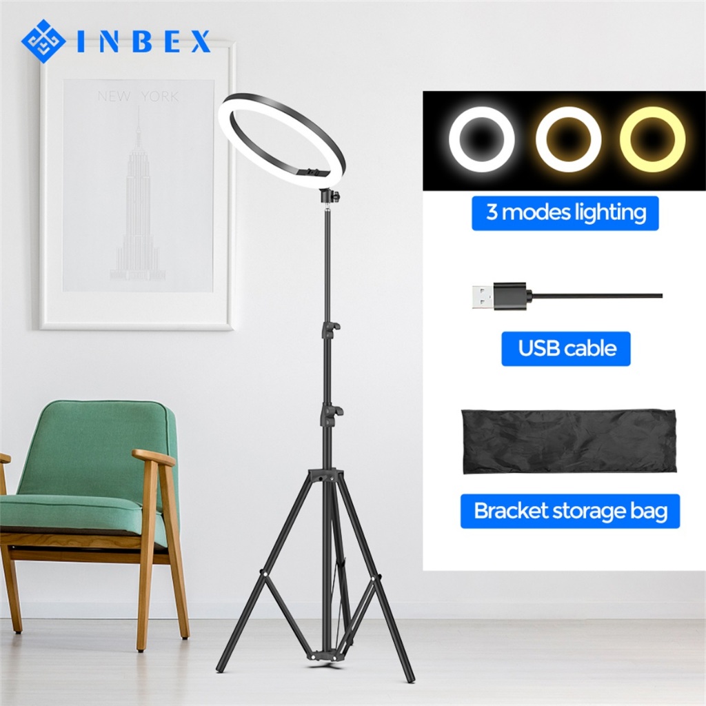 Jual INBEX Ring Light 26CM/36CM RGB LED selfie Makeup Mua VLOG +HP ...