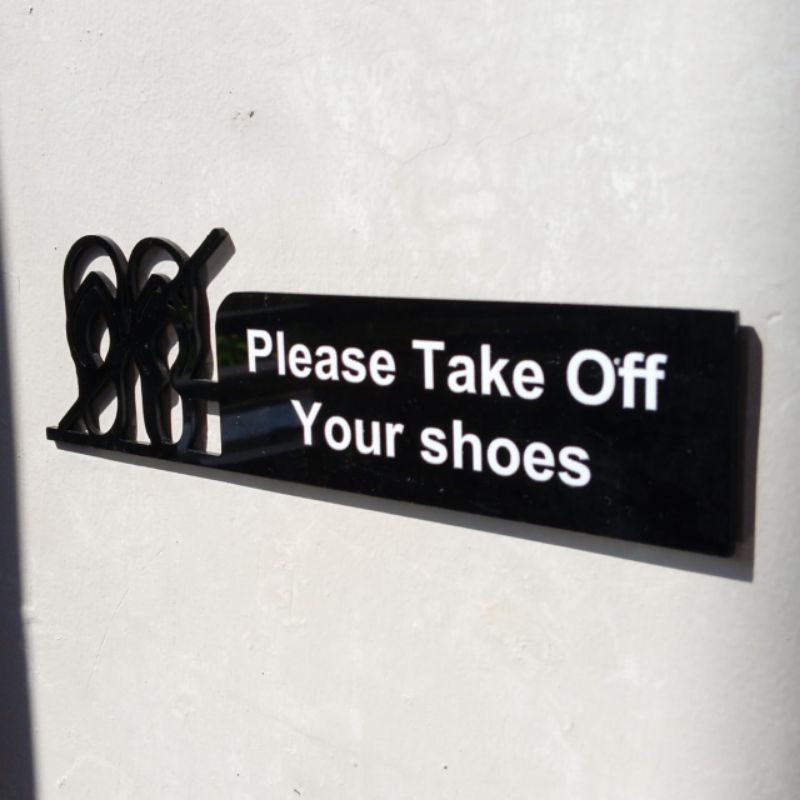Jual Signage Please Take Off Your Shoes | Signboar Mohon Lepas Sepatu ...