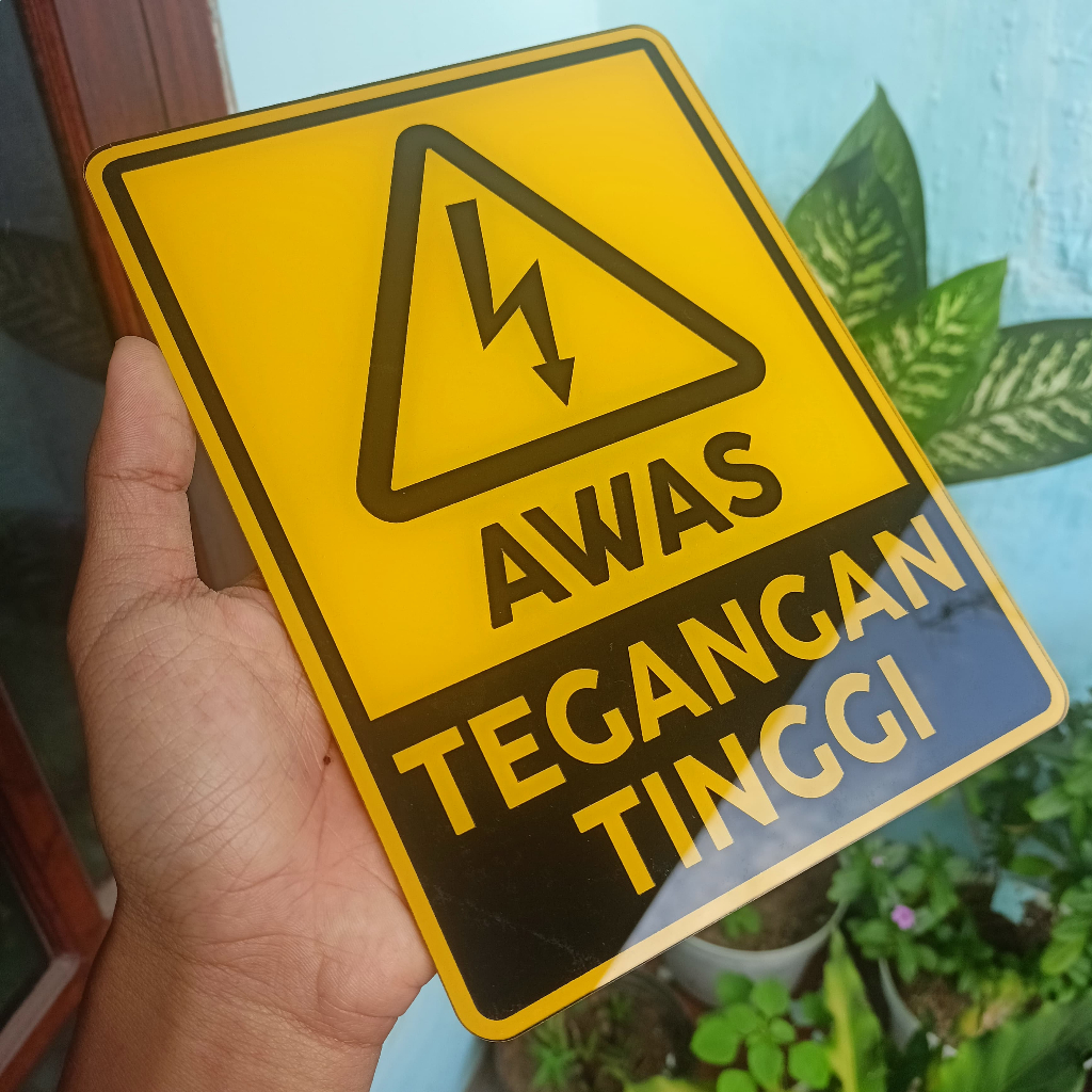 Jual Papan Akrilik Tanda Awas Tegangan Tinggi Anti Air untuk Dinding ...