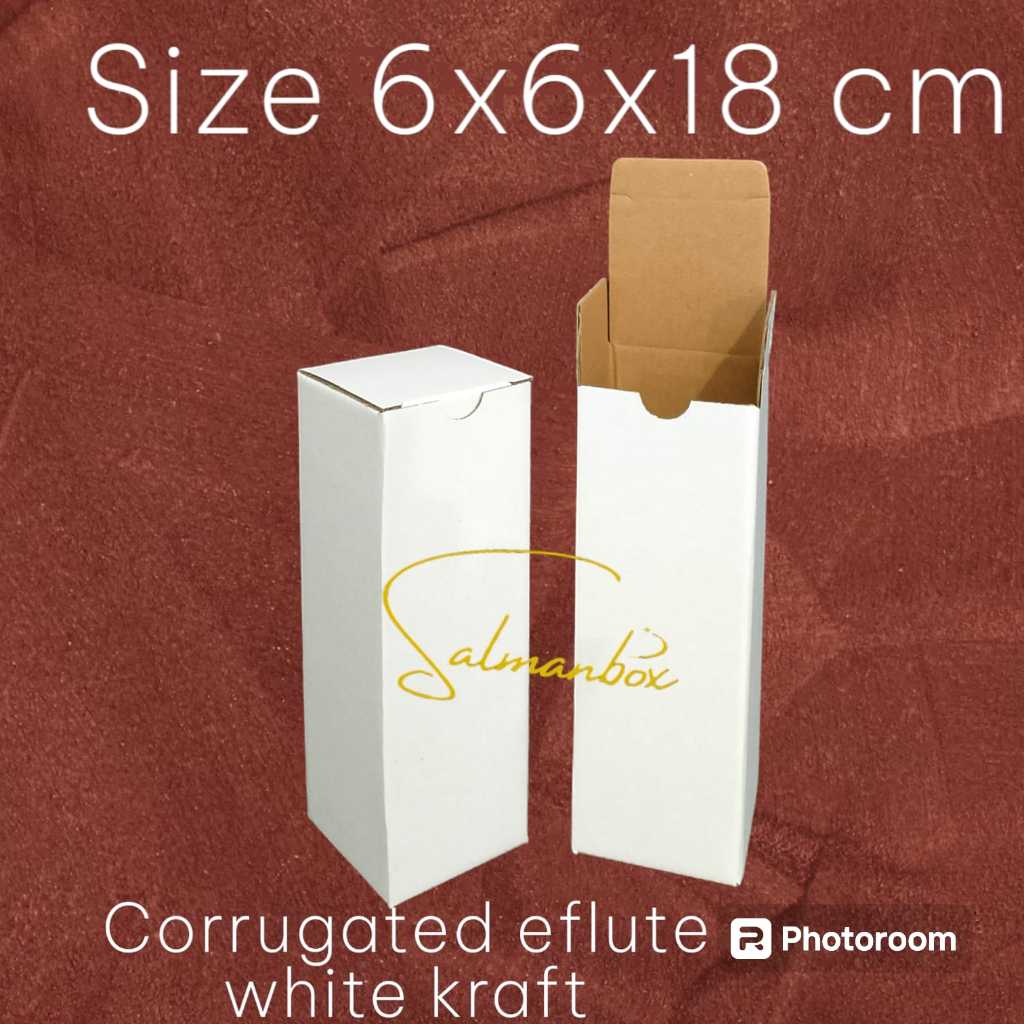 Jual KARDUS BOX WHITE KRAFT SIZE 6X6X18 CM PREMIUM/DUS PACKING MINI/BOX ...