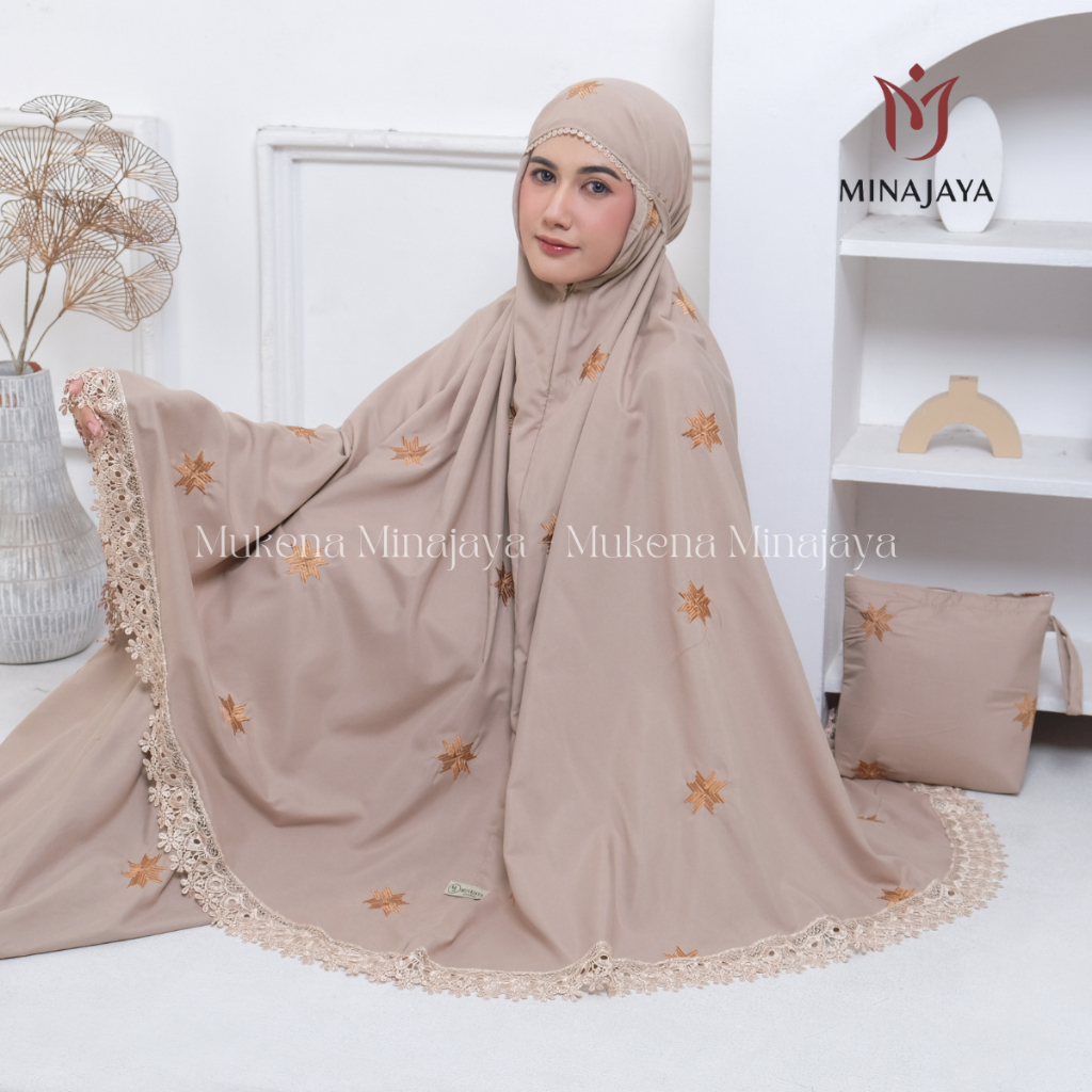 Jual MINAJAYA - Mukena Renda Motif Bordir Bintang Bahan Katun | Shopee ...