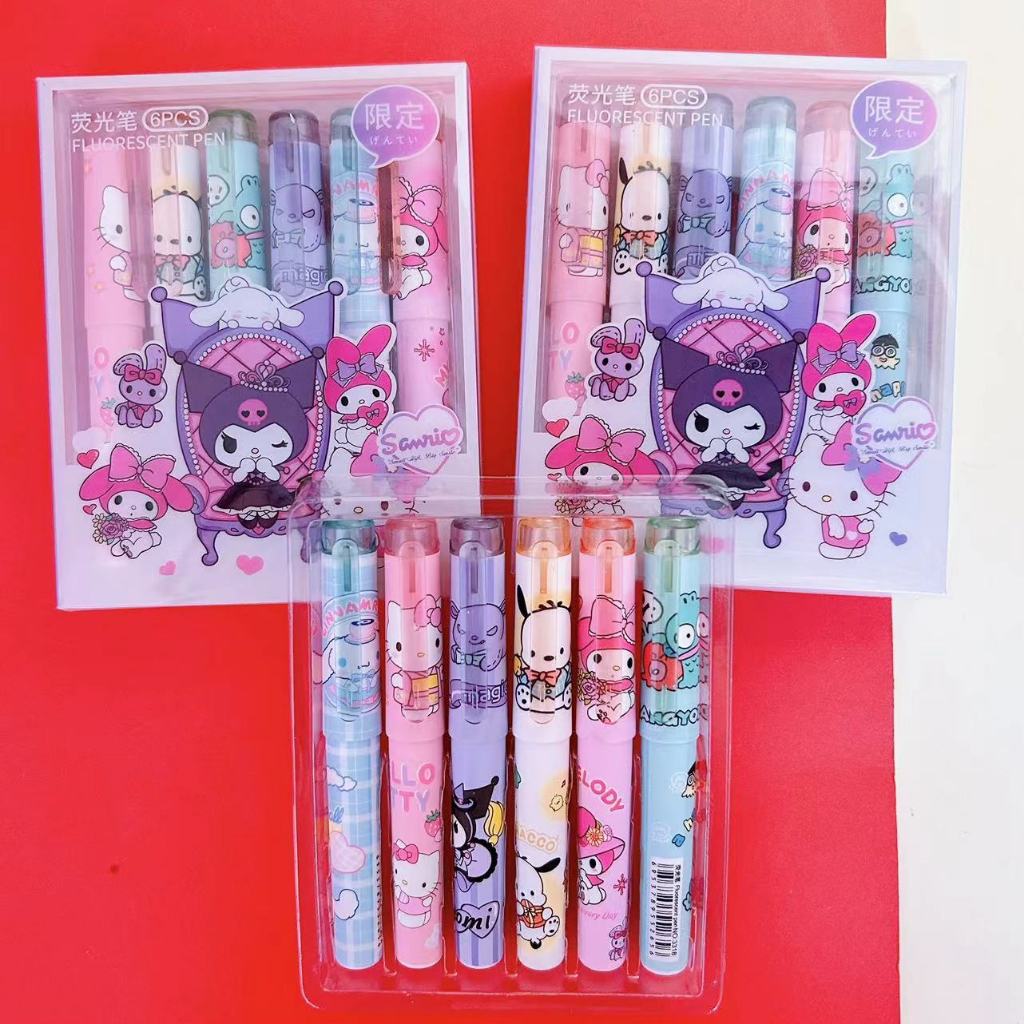 Jual CAPY STORE - Stabilo lucu Sanrio Karakter 1 set isi 6 / KUROMI ...
