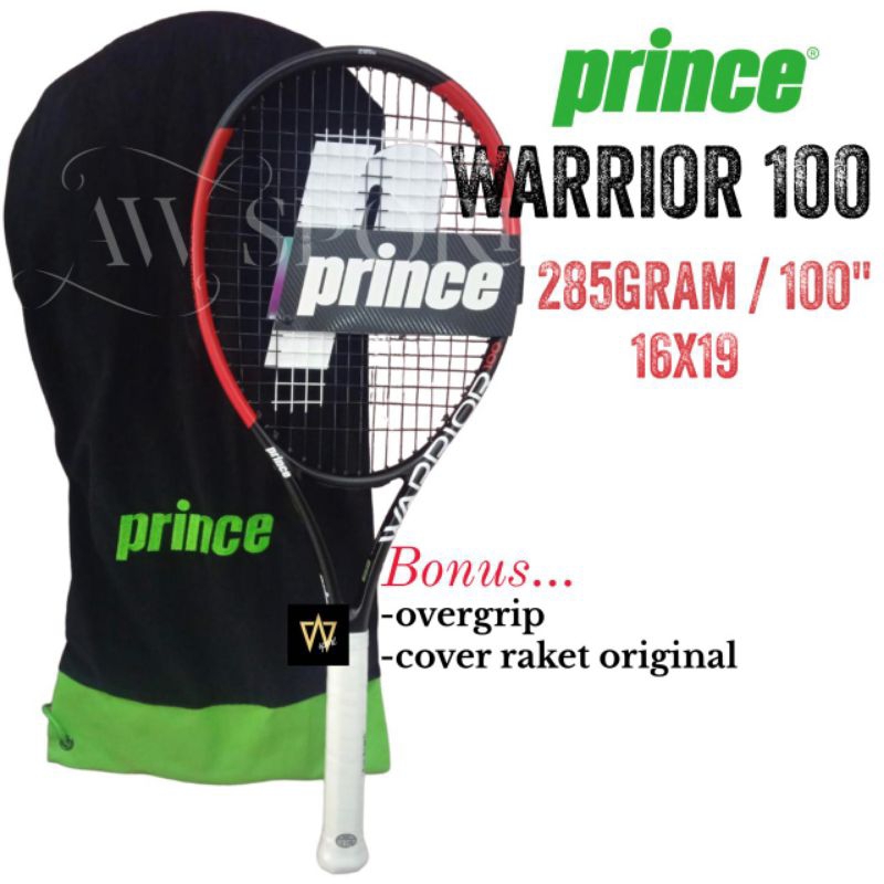 Jual Raket Tenis Prince WARRIOR 100 Black/Red Berat : 285Gr Original ...
