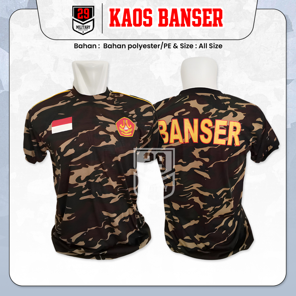 Jual Kaos BANSER Loreng Pria Baju Doreng Nasional Lapangan Polyester PE ...