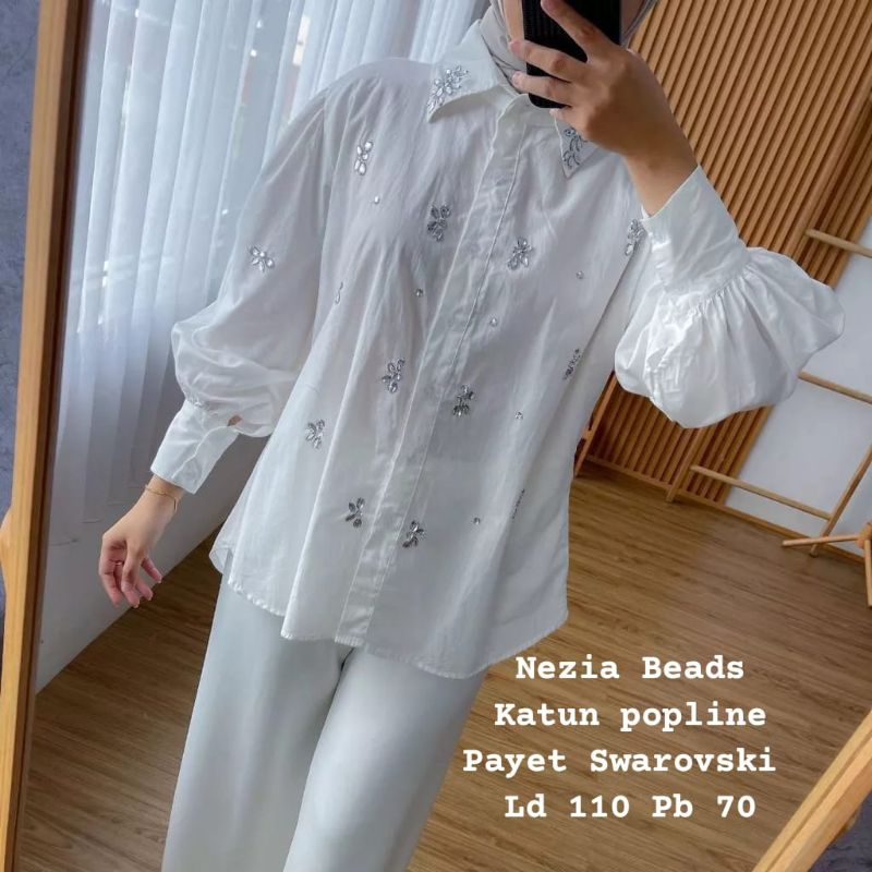 Jual Mika Top/Arkana Top Bordir linen/Nezia Beads/Jia Top bordir/Kemeja ...