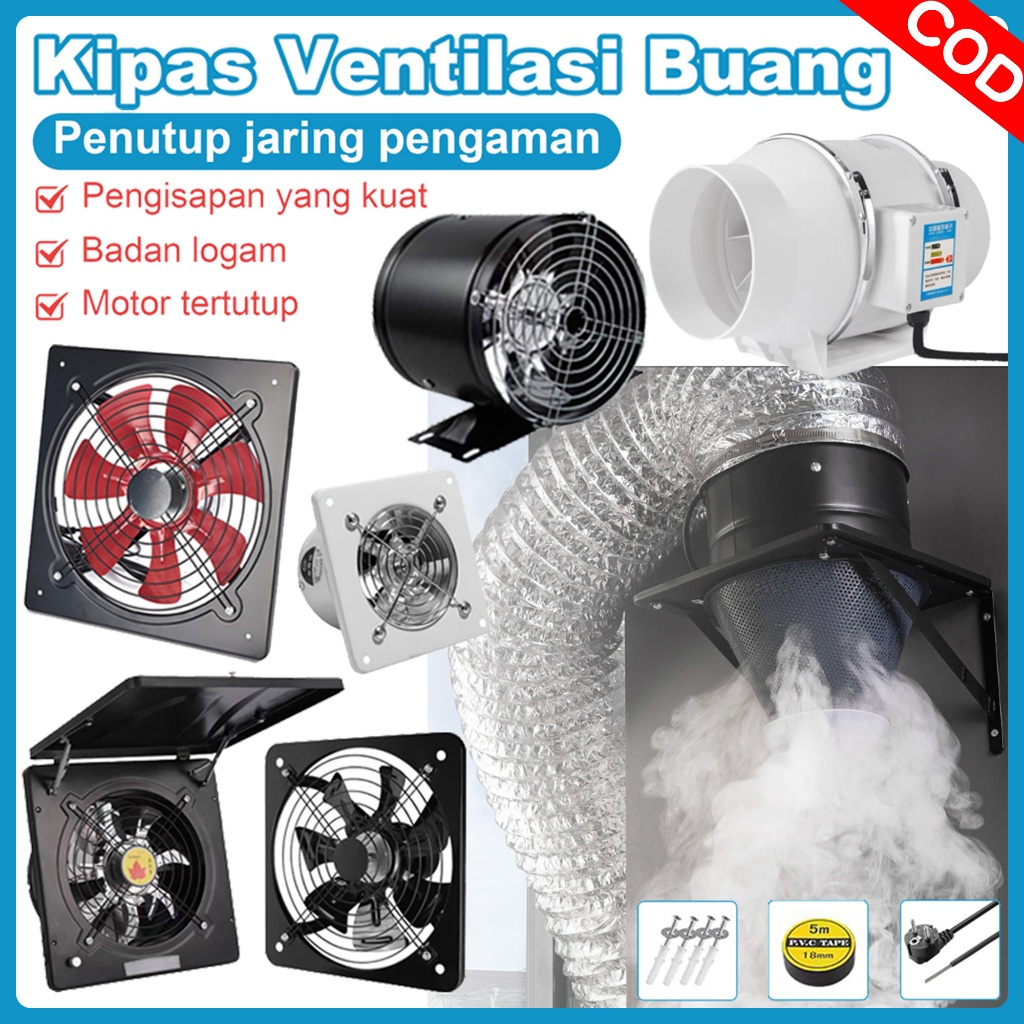 Jual SOKANY Exhaust Fan 4/6/8/10/12/14/16 Inch Kipas Angin Kipas Atap ...