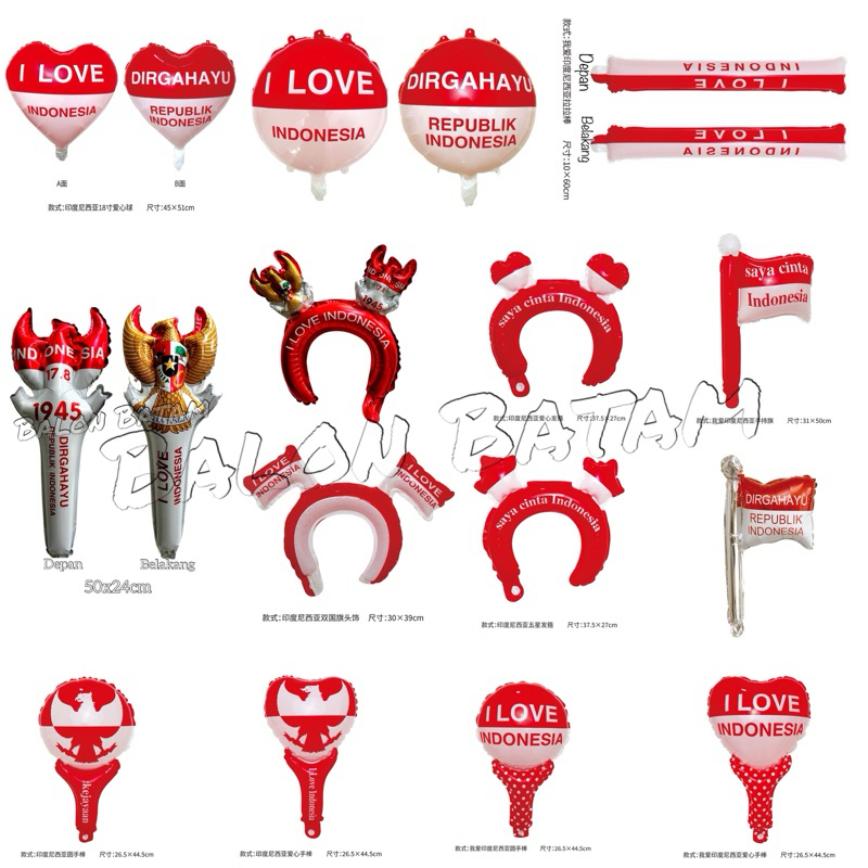 Jual Balon Foil Bando Pentungan Love Bulat Stick Panjang I love ...